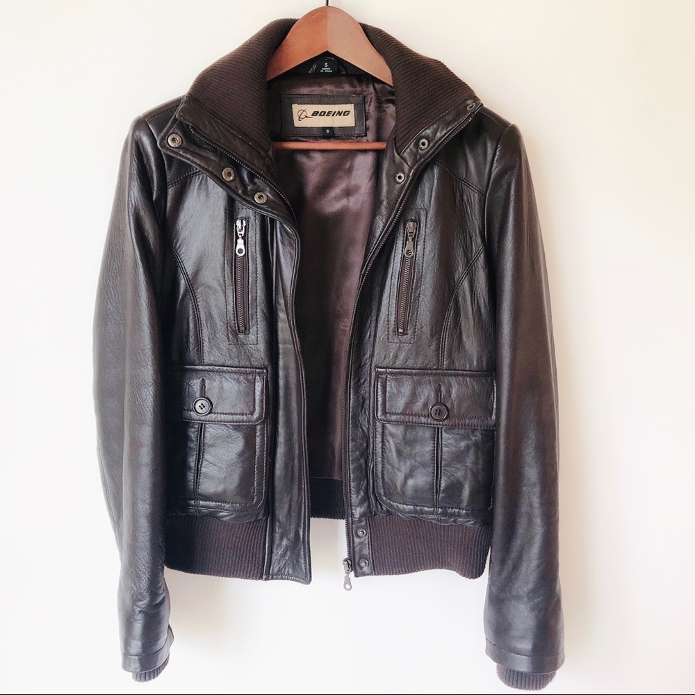 Boeing Authentic Bomber Leather Jacket - Gem